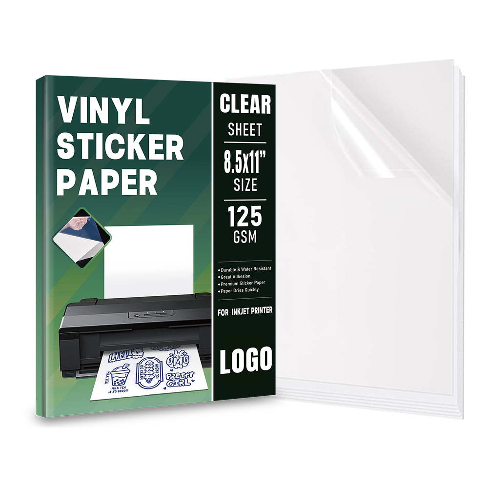 Fully Transparent Vinyl Sticker Paper for Custom Decals