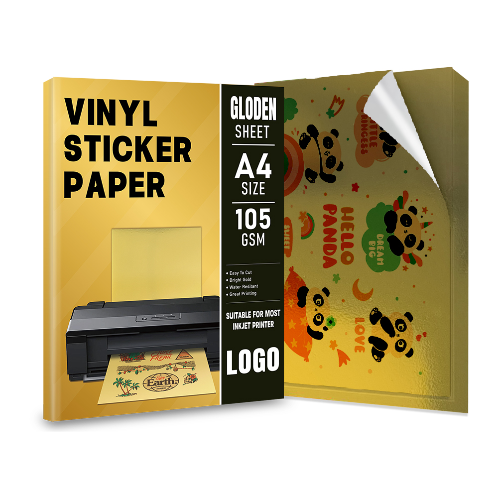 Gold Vinyl Sticker Paper – Waterproof, Tear-Resistant & Flexible