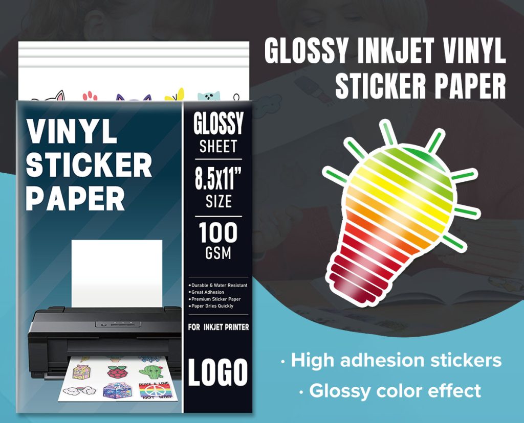 Glossy Vinyl Sticker Paper for Vibrant Stickers - Crystal Code