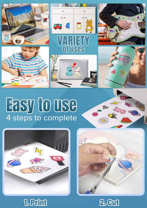 Glossy Vinyl Sticker Paper for Vibrant Stickers - Crystal Code