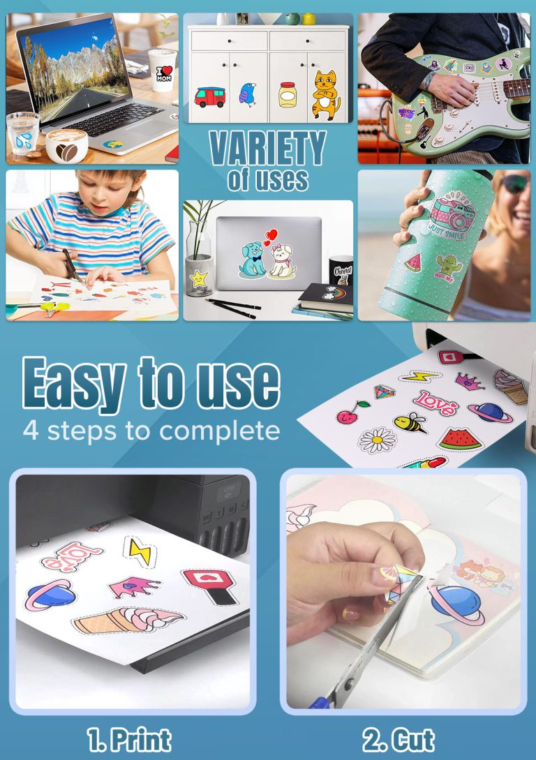 Glossy Vinyl Sticker Paper for Vibrant Stickers - Crystal Code
