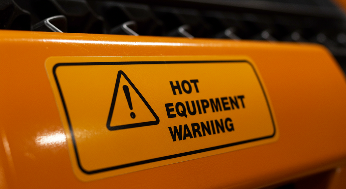 Hot Equipment Warning Sticker for Safety Signs