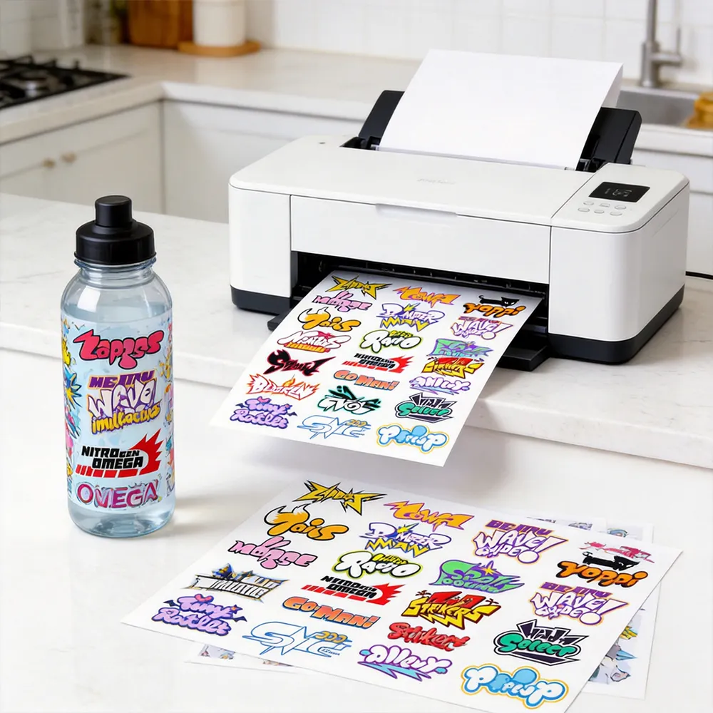 Printable Vinyl Sticker Paper for Water Bottles Label Sheets Kit
