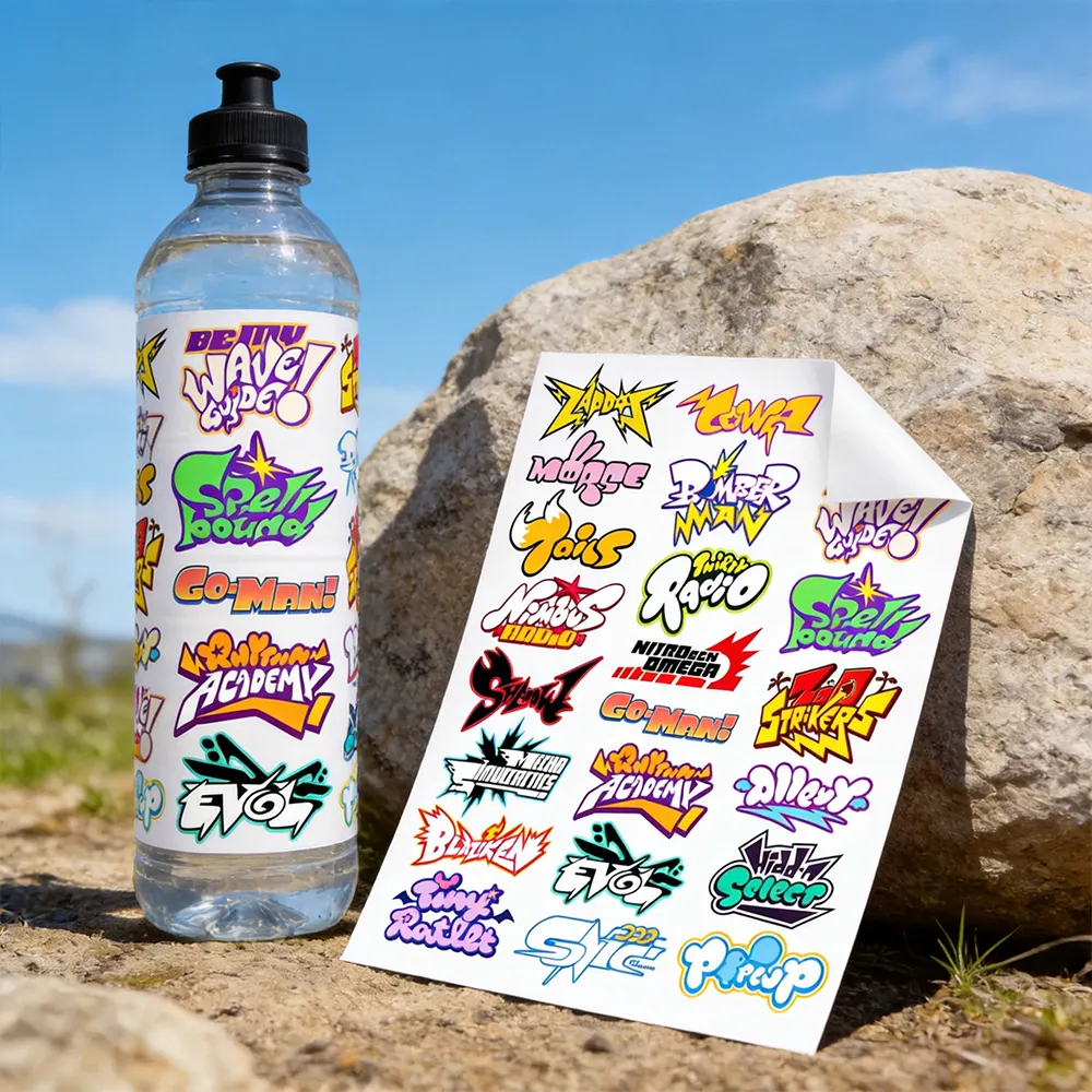 Printable Vinyl Sticker Paper for Water Bottles Label Sheets Kit